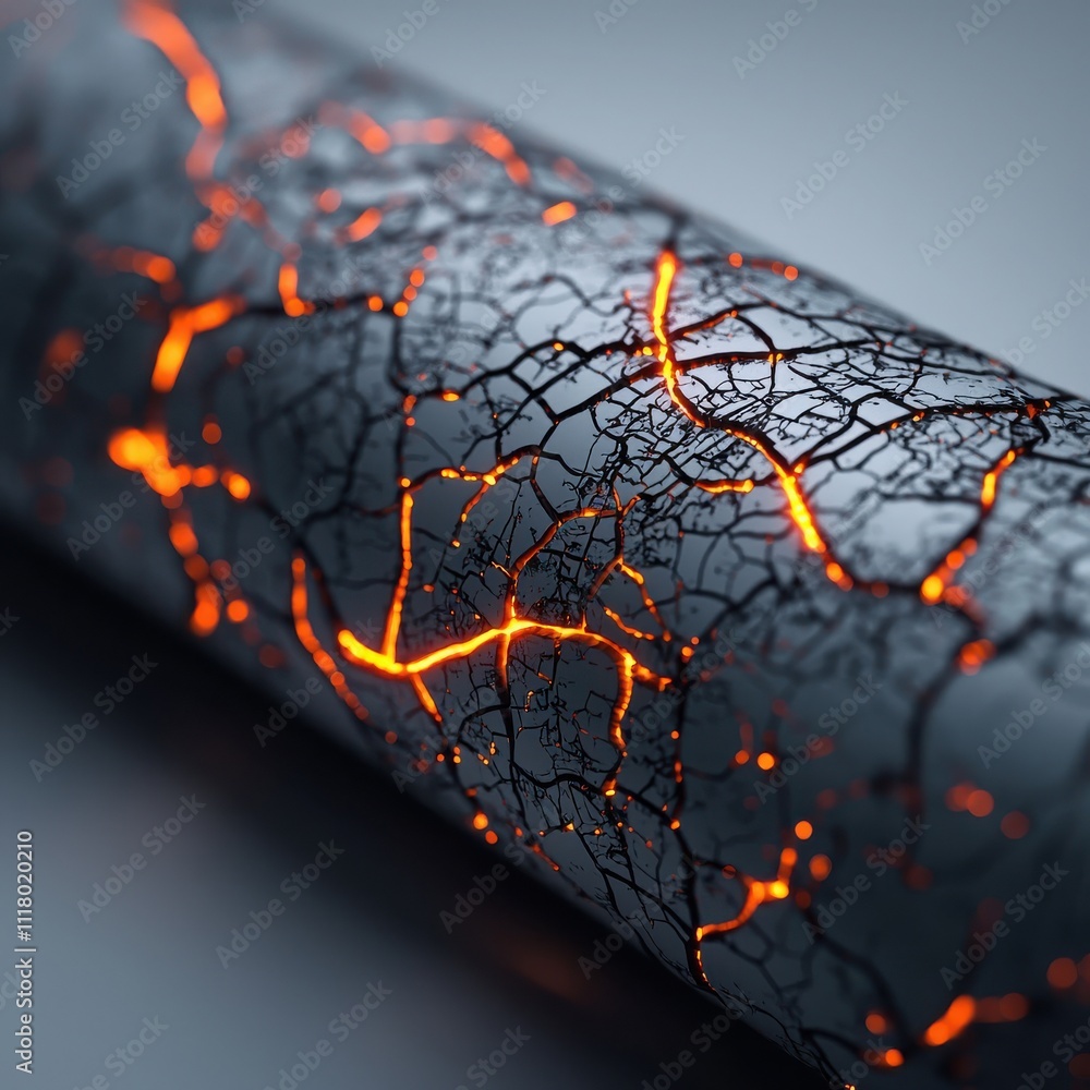 Closeup analysis of a stress test on a metal rod laboratory setting ...
