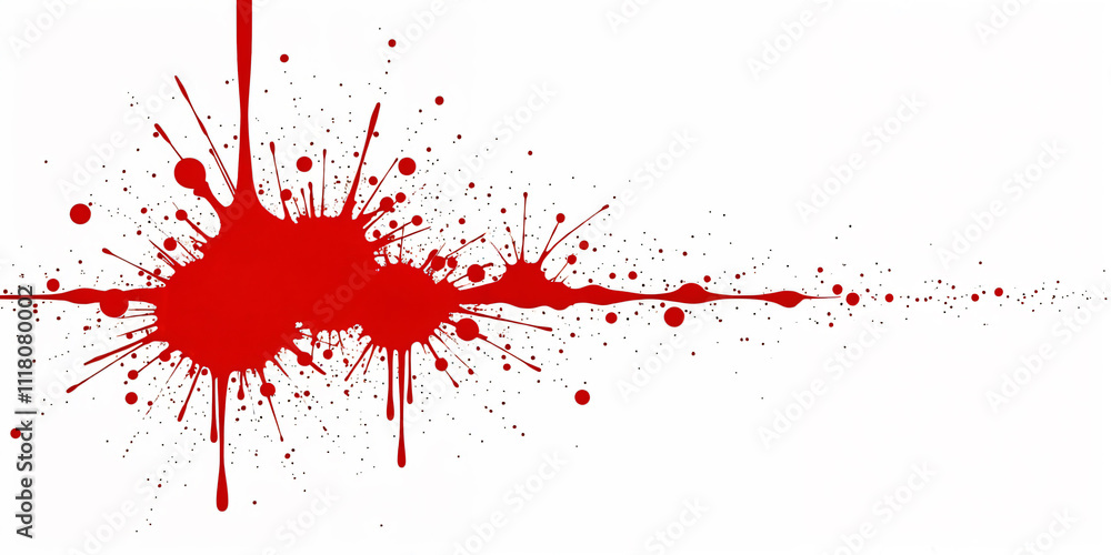 red blood drops on the floor, blood isolated white background, concept ...
