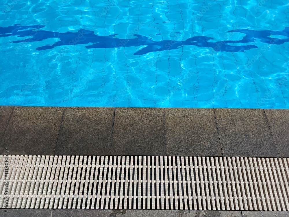 Swimming pool background. Swimming pool drains to recycle and run pool ...
