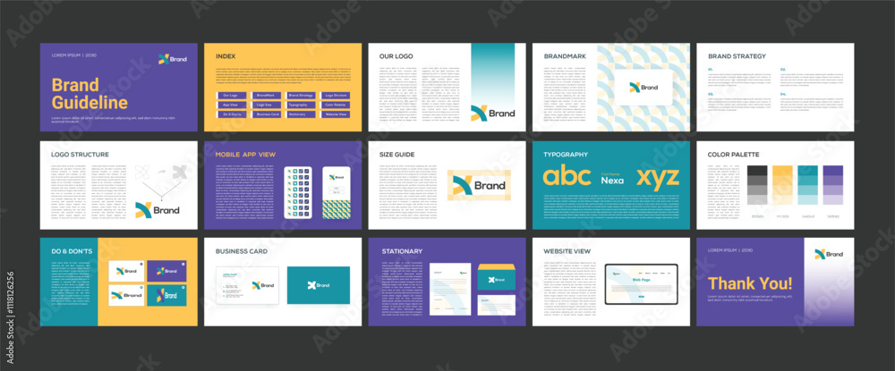 Vector de Stock Editable Brand Identity Presentation. Logo Guidelines ...