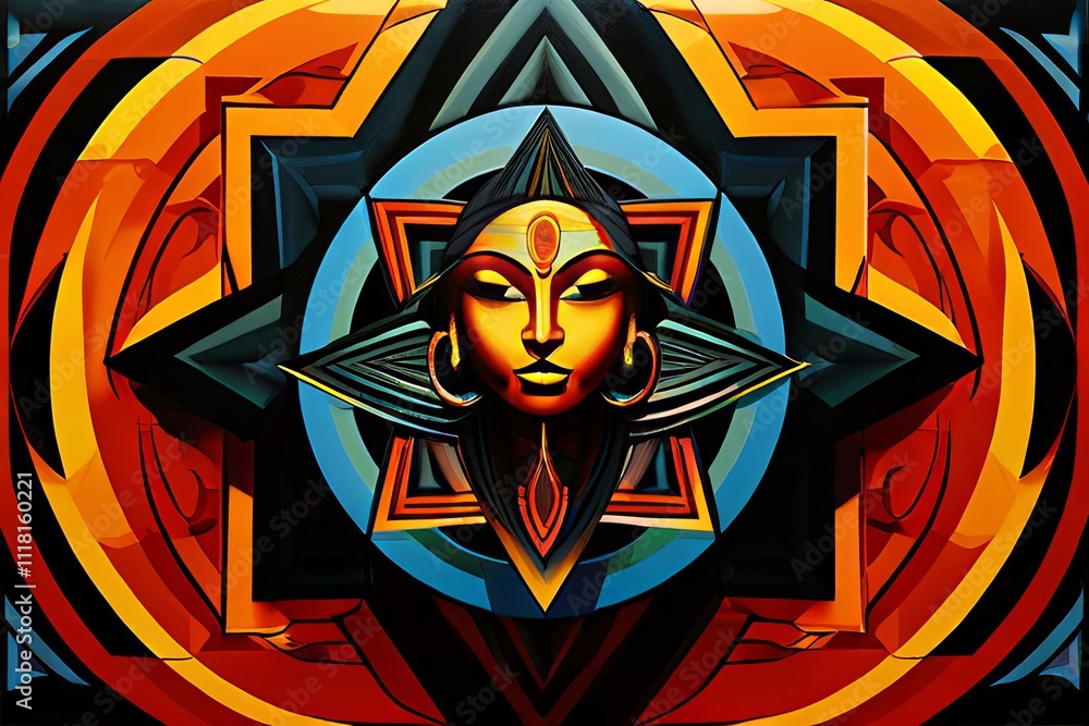 49 art an op art style image of the kinara using bold colors and Stock ...