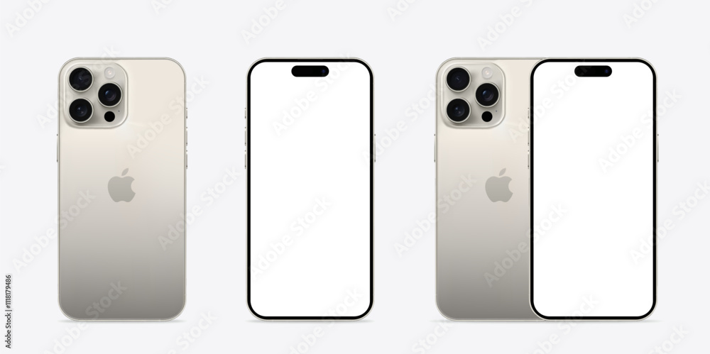 WebiPhone 16 pro mockup set with back and front angles. iPhone 16 pro ...