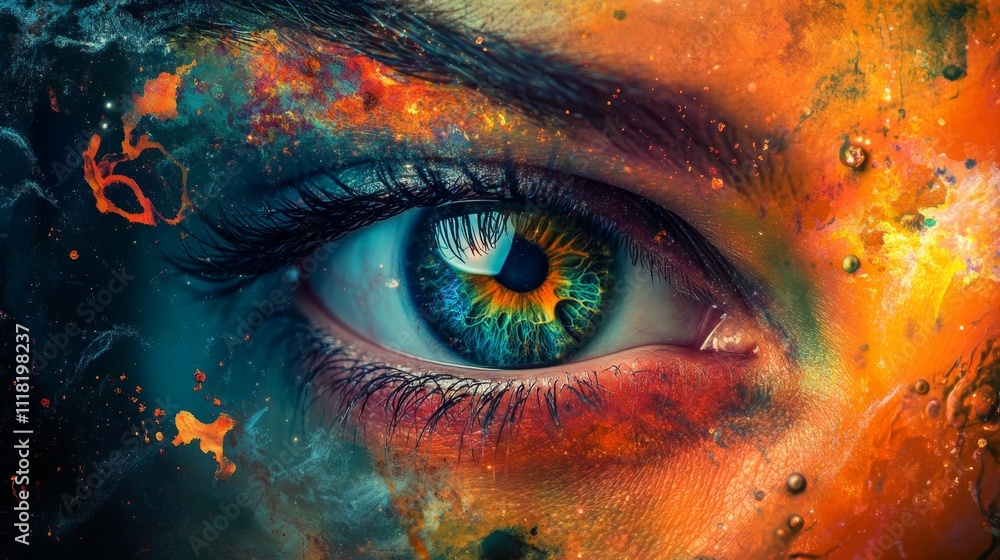 Unique and original creativity concept using vibrant colors, fresh ...