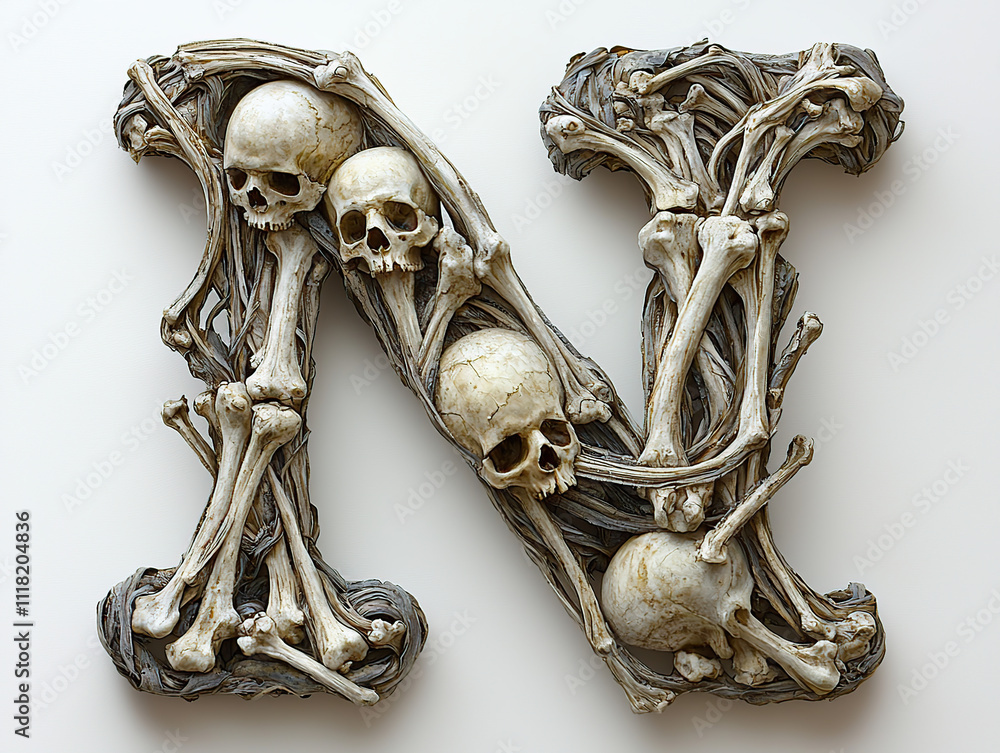 Ilustración de Stock alphabet, bones, letters, skeleton, spooky, eerie ...