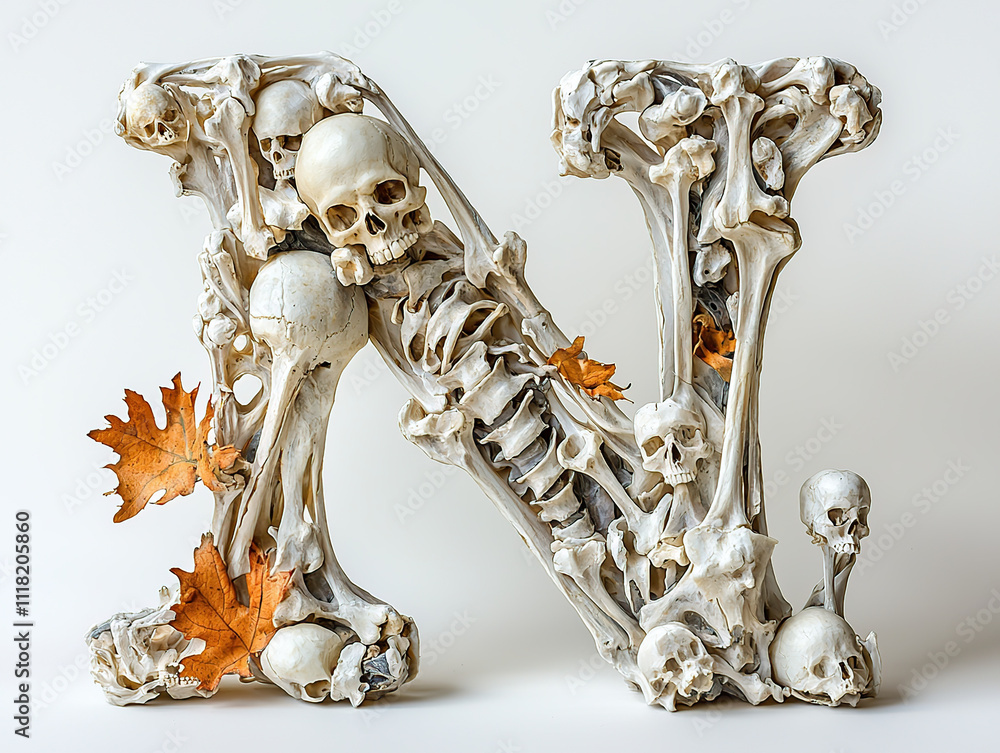 Ilustración de Stock alphabet, bones, letters, skeleton, spooky, eerie ...