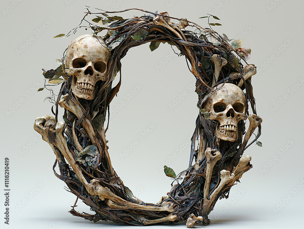 Illustration Stock alphabet, bones, letters, skeleton, spooky, eerie ...