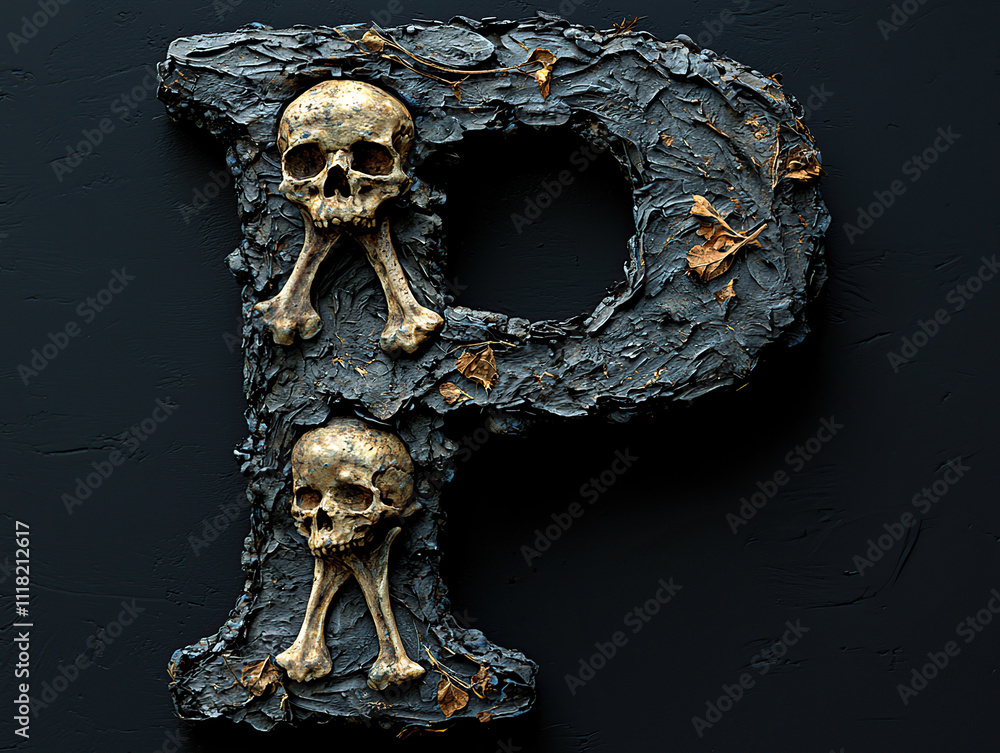 alphabet, bones, letters, skeleton, spooky, eerie, creepy, horror ...