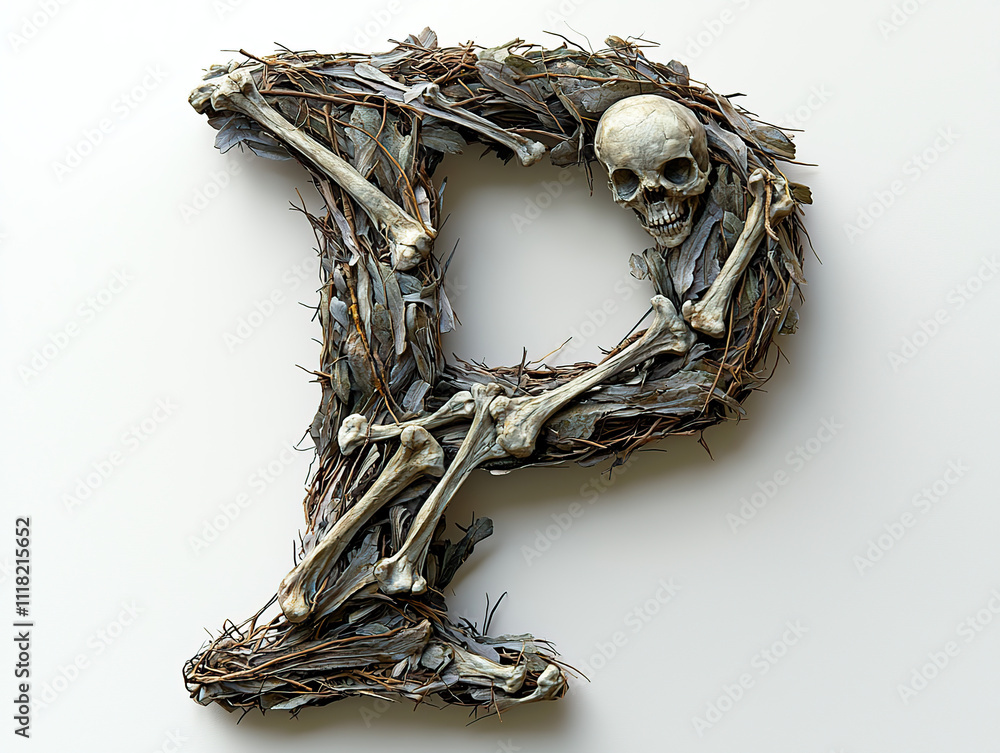 Foto de Stock alphabet, bones, letters, skeleton, spooky, eerie, creepy ...