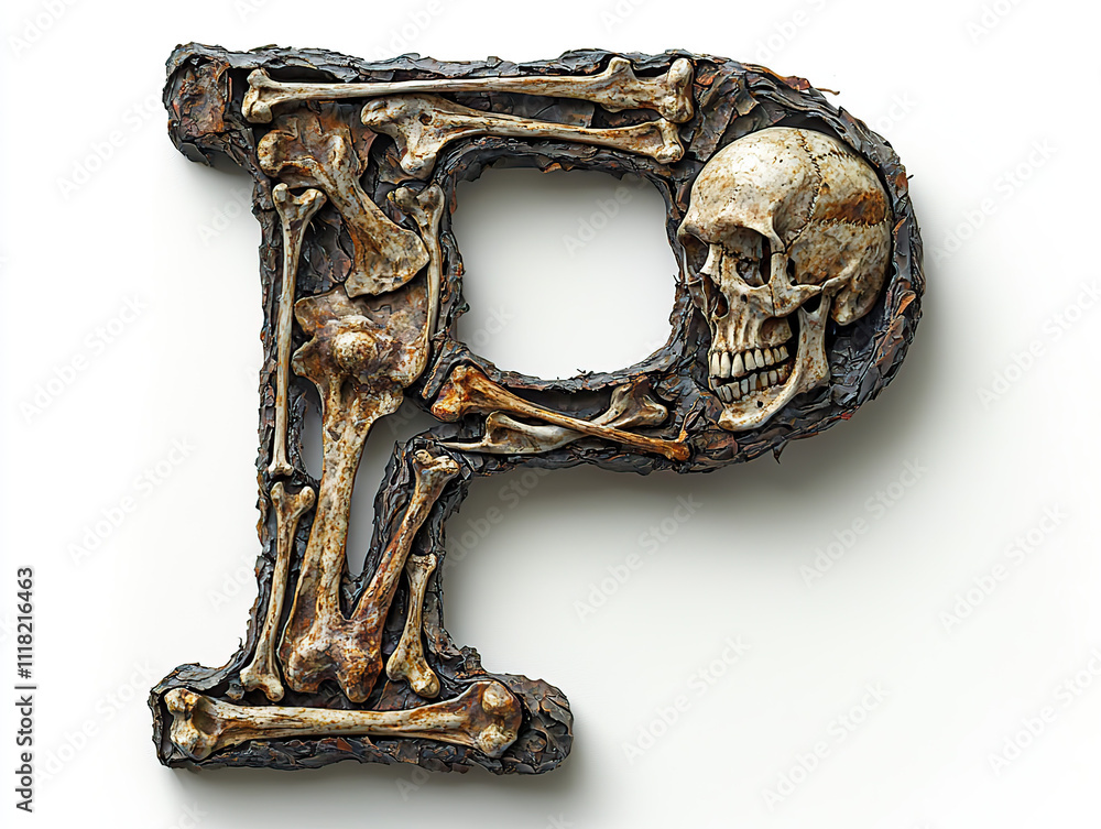 Photo Stock alphabet, bones, letters, skeleton, spooky, eerie, creepy ...