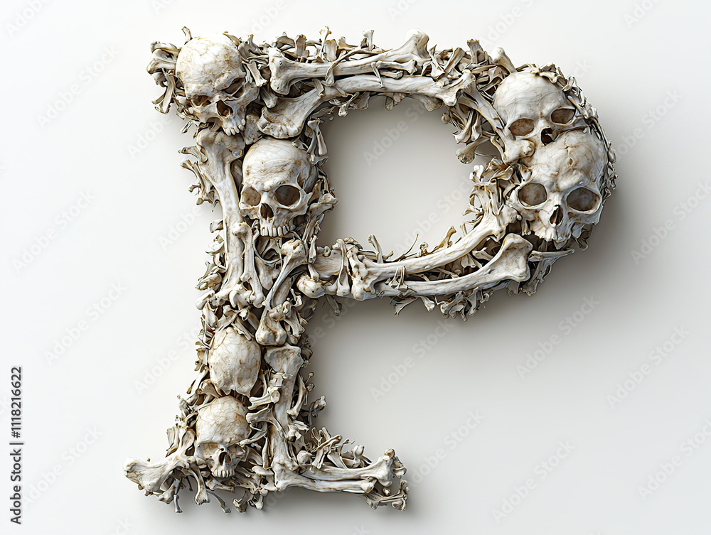alphabet, bones, letters, skeleton, spooky, eerie, creepy, horror ...