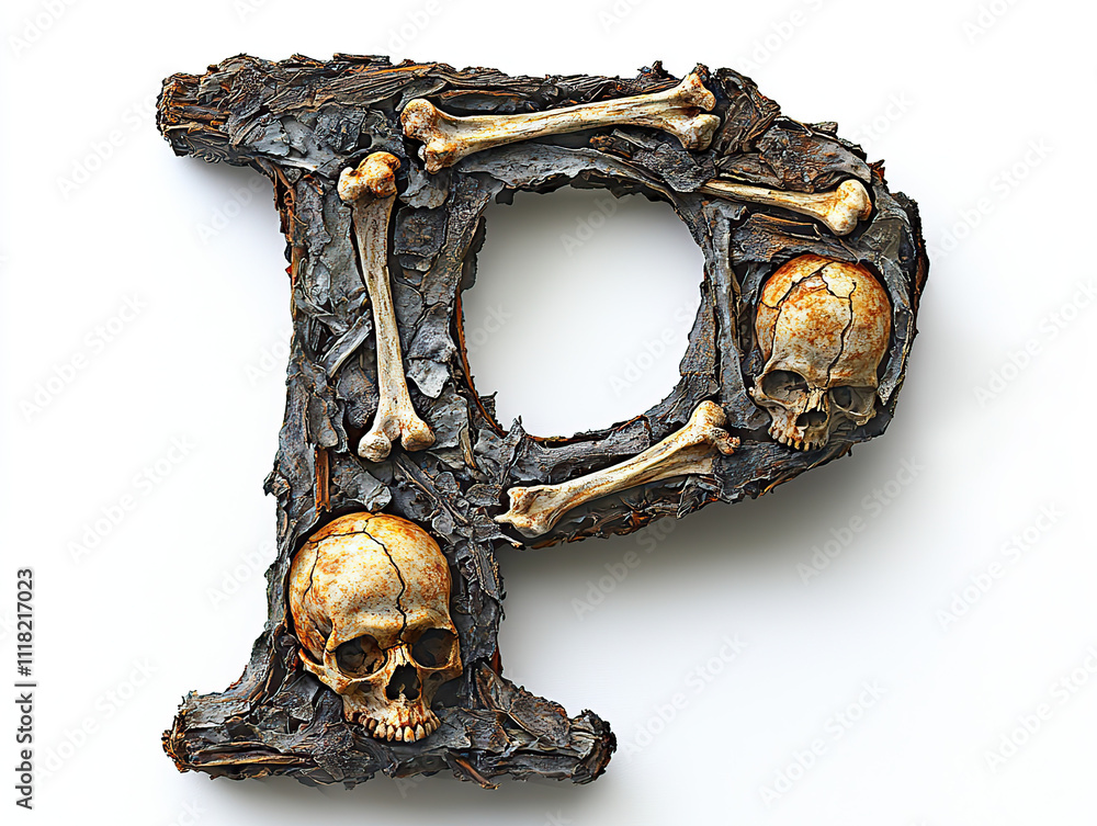 alphabet, bones, letters, skeleton, spooky, eerie, creepy, horror ...