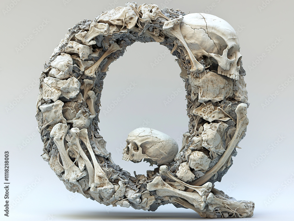 alphabet, bones, letters, skeleton, spooky, eerie, creepy, horror ...