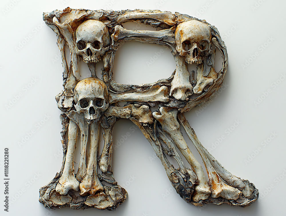 alphabet, bones, letters, skeleton, spooky, eerie, creepy, horror ...
