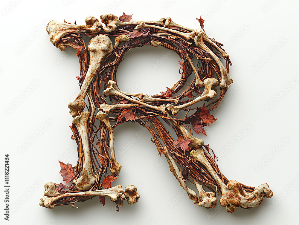 Foto de Stock alphabet, bones, letters, skeleton, spooky, eerie, creepy ...