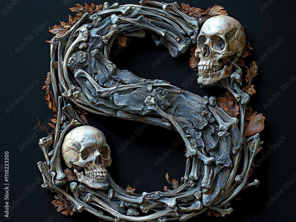 alphabet, bones, letters, skeleton, spooky, eerie, creepy, horror ...