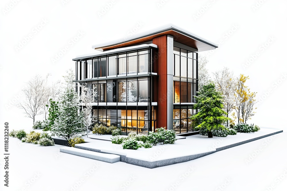 dark red and silver miniature realistic vector luxury hotel side view ...