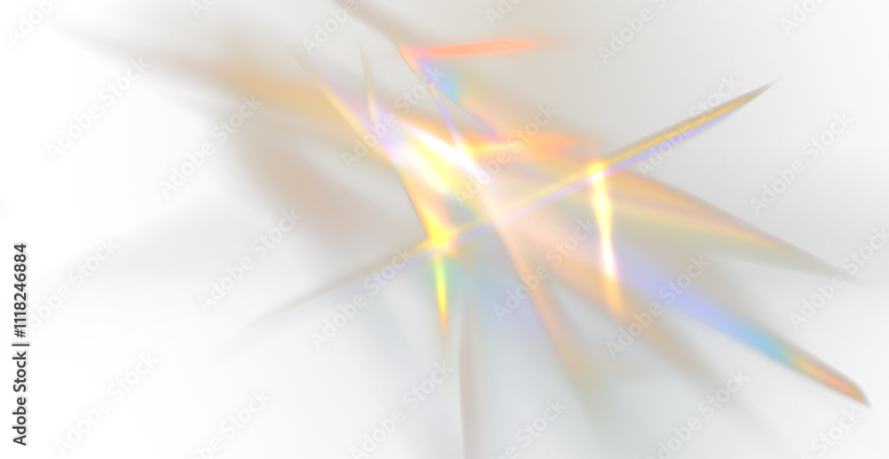 Vector de Stock PNG Crystal rays of light, prism refraction, lens flare ...