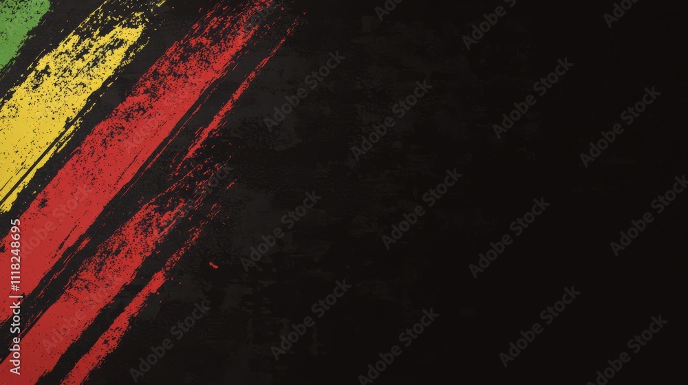 Rasta-colored flag background with a brush stroke effect. Black History ...