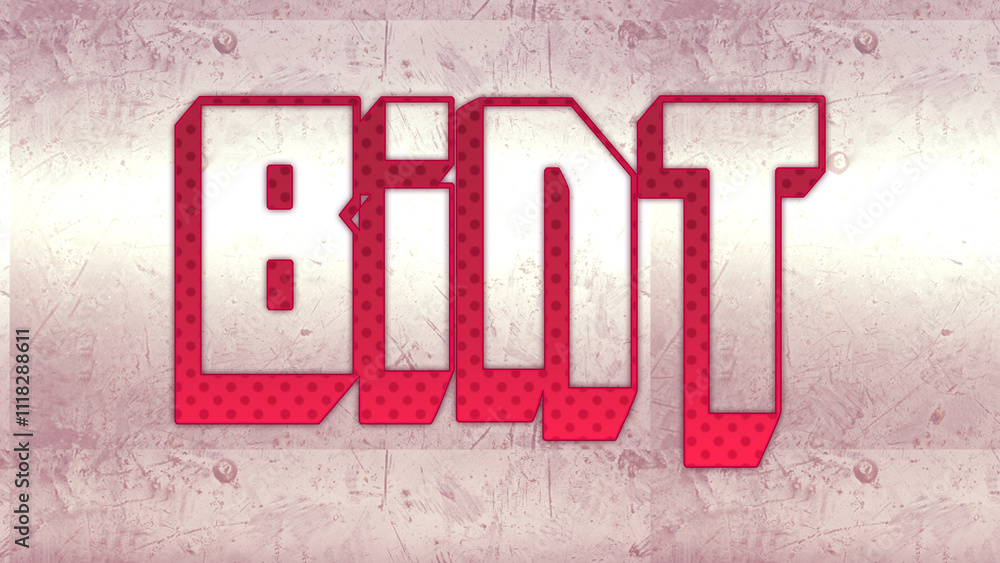 Cute 3d bold outline pink word design of Bint on white background ...