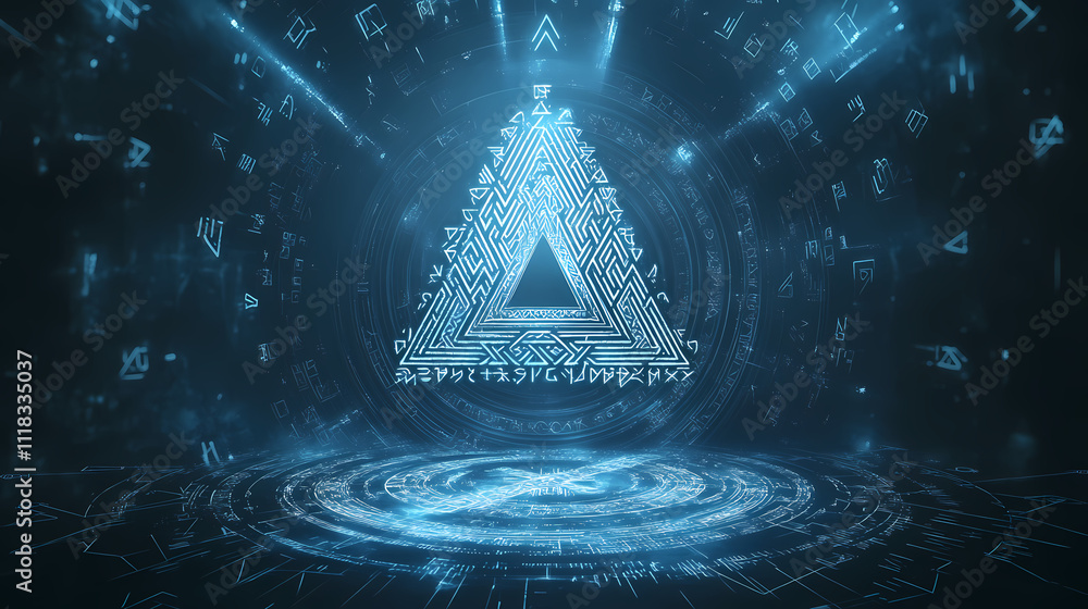 Abstract rune and arcane magic occult symbol background. mystical ...