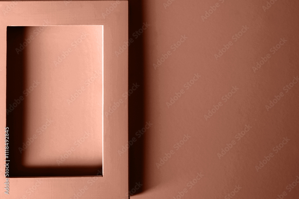 Color of the year, 2025, mocha mousse, Empty frame on white background ...