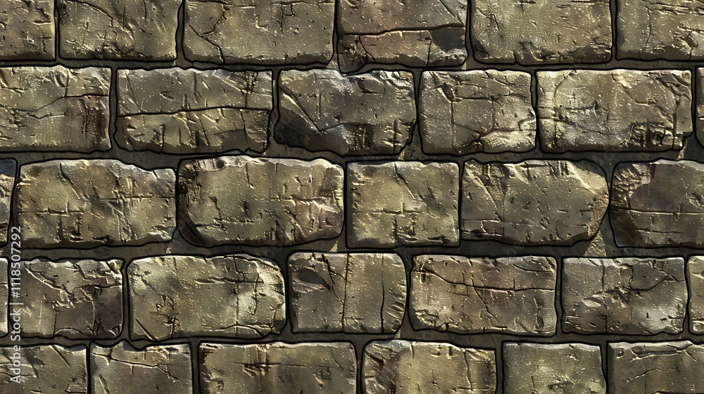 Seamless rough olive subway brick wall texture background with a rustic grungy brickwork repeat ...