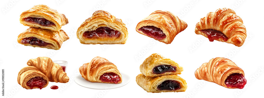 Pack Freshly Baked Croissant with a Layer of Flaky Pastry, Realistic ...