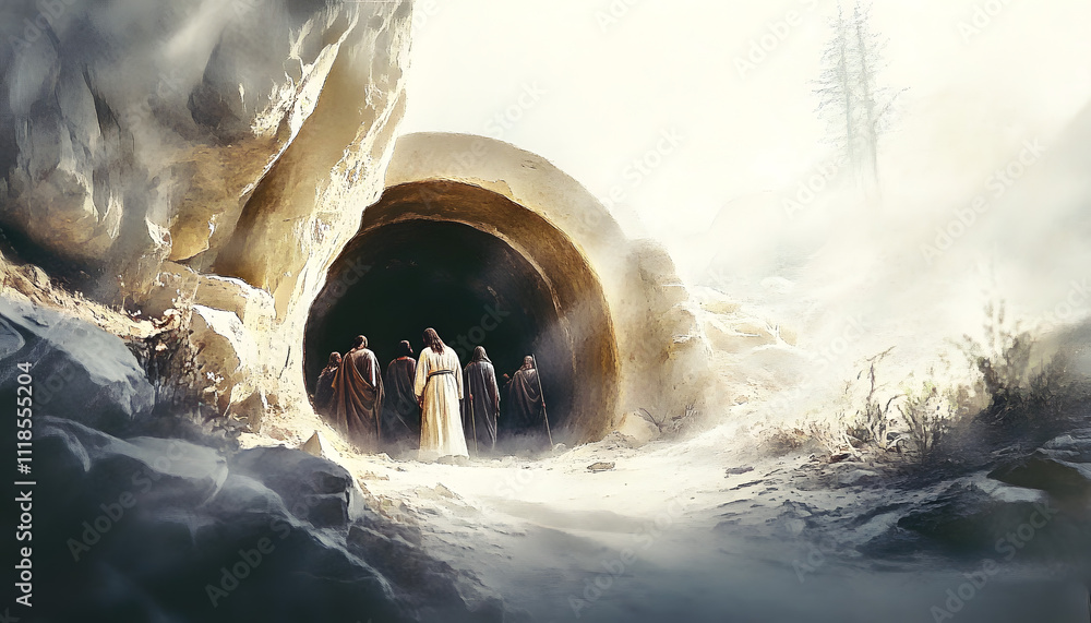 Resurrection of Jesus. The tomb is discovered to be empty. Life of ...