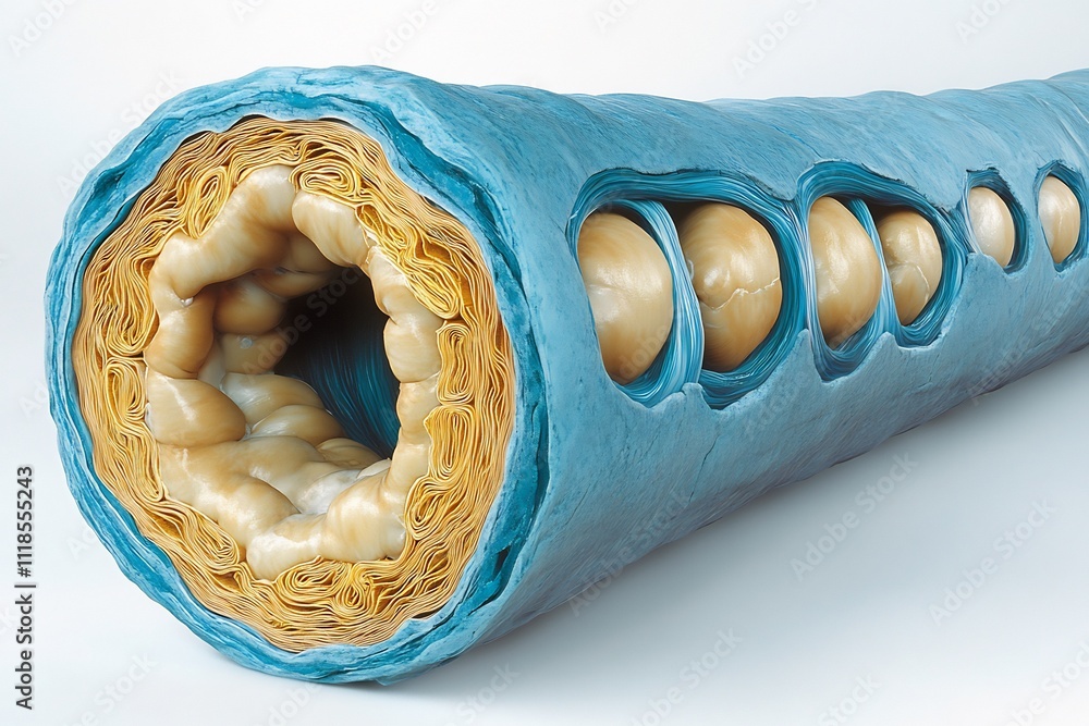 Crosssectional view of ligament structure detailing collagen fibers ...