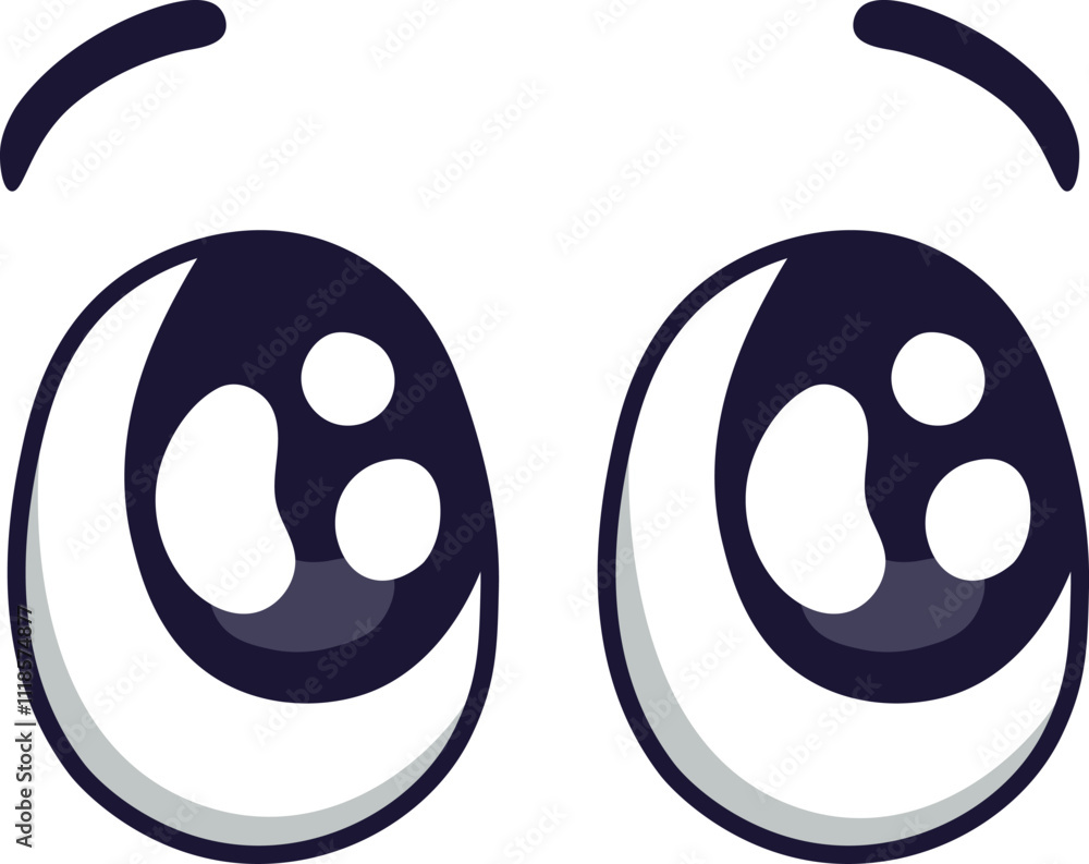 Cartoon eyes expressing surprise or curiosity, featuring large pupils ...