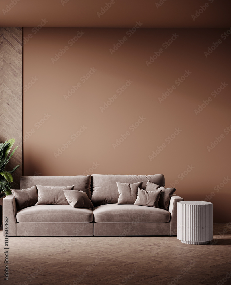 Trend interior in color of the year 2025 - mocha mousse. Stylish ...