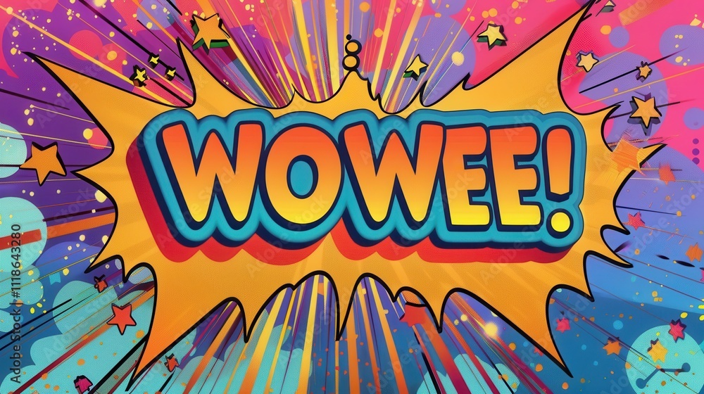 Comic text speech bubble with "UH-OH!" in pop art style, bold colors ...