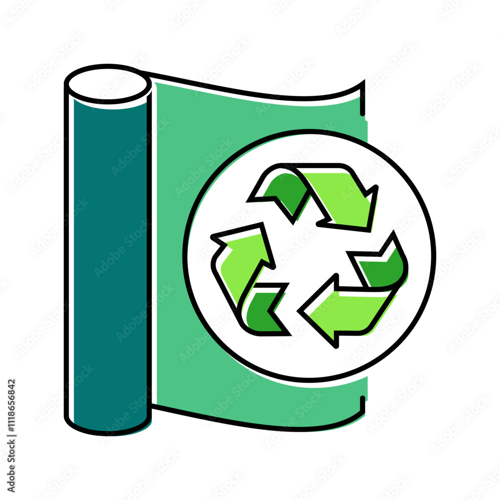 biodegradable materials sustainable fashion color icon vector ...