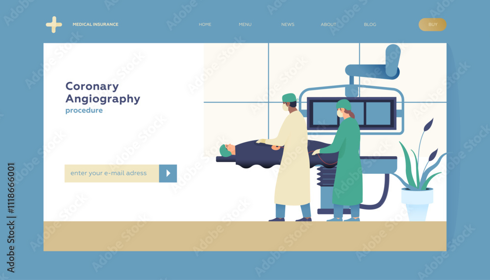 Coronary Angiography Procedure. Medical Equipment. Doctor and Nurse ...