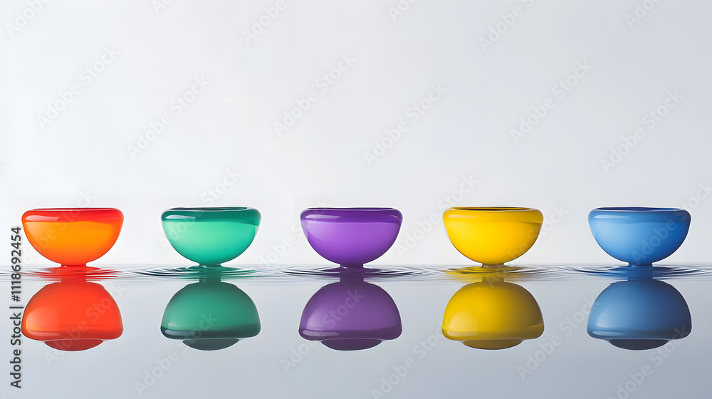 Nature's Law in Action: Balancing Colorful Liquid Droplets and Surface ...