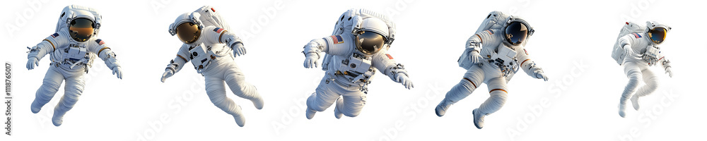 astronaut levitating - 3d Set on transparent background PNG file Stock ...