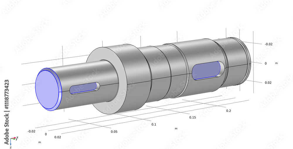 Ilustración de Stock Computer technic 3d modeling of steel worm shaft of electrical reducer ...