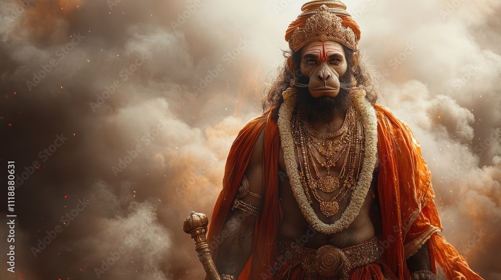 Divine figure: Hanuman, son of Vayu, central character in Ramayana ...