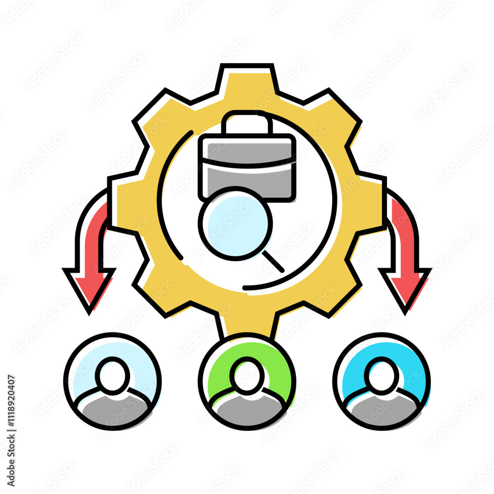 applicant tracking system ats color icon vector. applicant tracking ...
