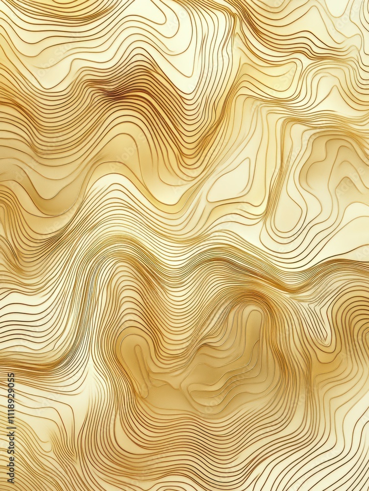 Luxury gold abstract line art background vector. Mountain topographic map background with golden ...
