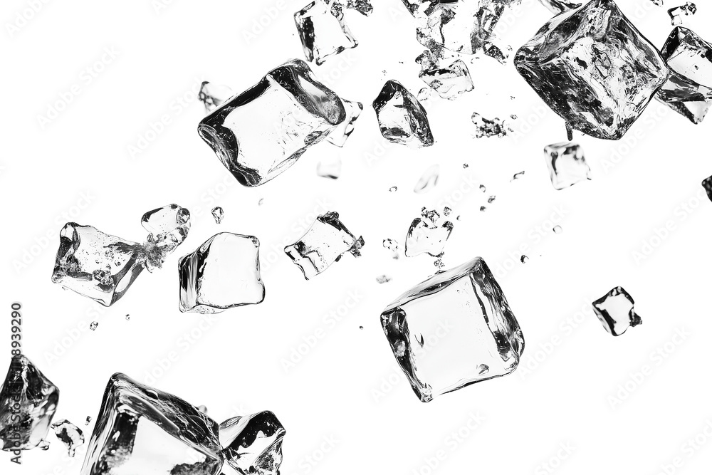 Falling ice cubes on transparent background Stock Photo | Adobe Stock