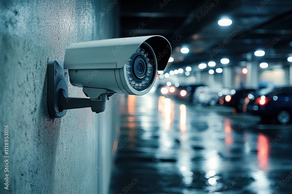 security camera surveillance in parking garage monitoring for vehicle ...