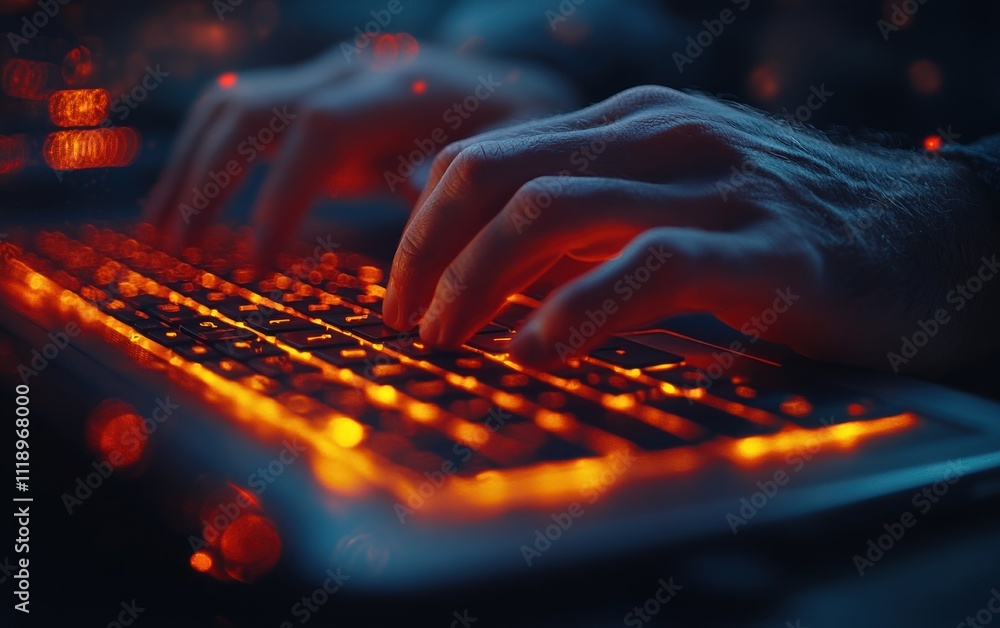 Caution Warning Sign Indicates Potential Error Danger in Digital ...