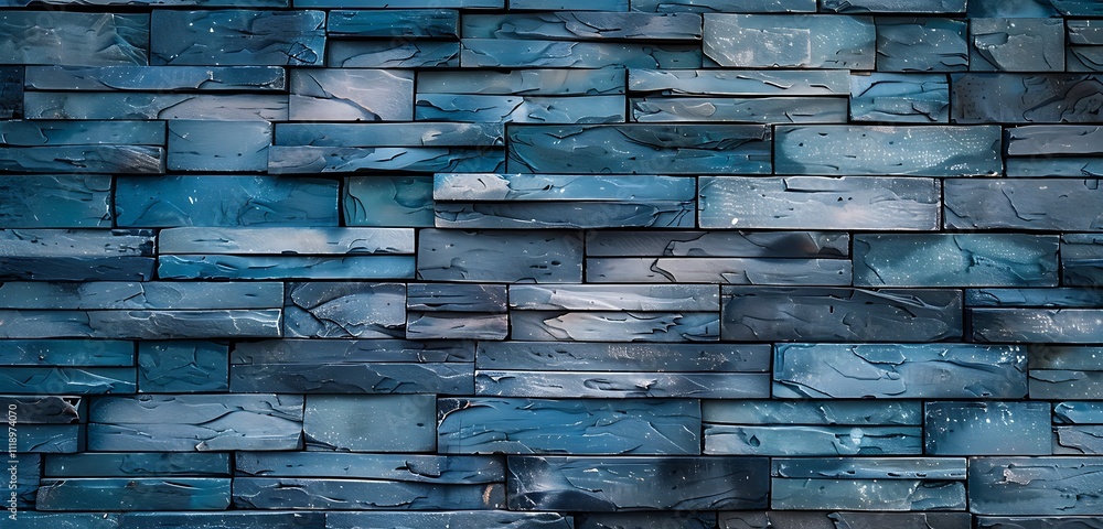 Layered brick wall background in shades of blue and gray, perfect for ...