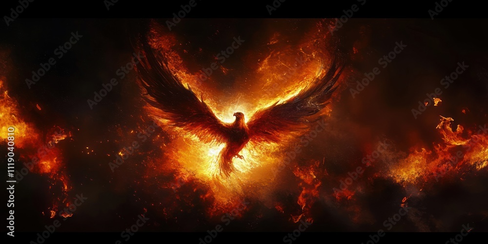 Phoenix of the Holy Spirit in Fiery Transformation Representation of ...