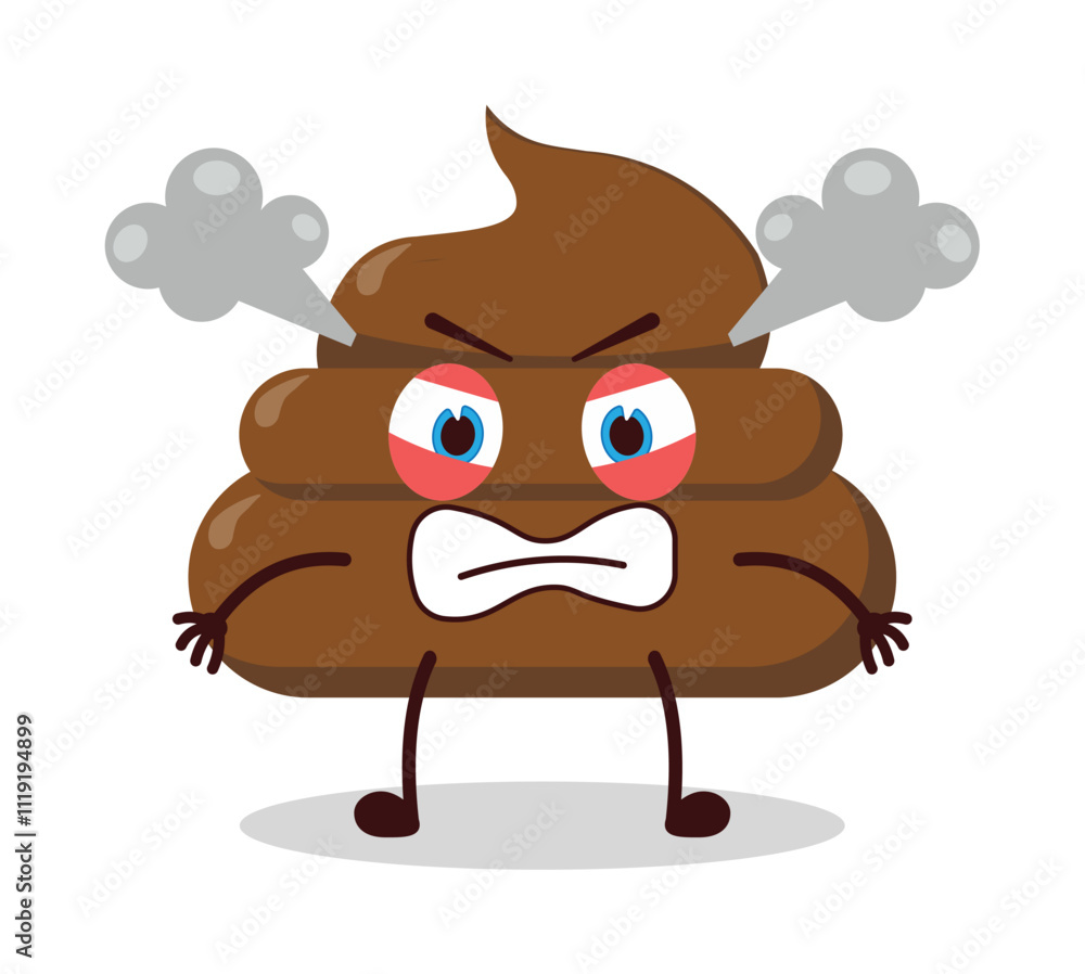 cute furious expression of chicken poop cartoon character Stock Vector ...