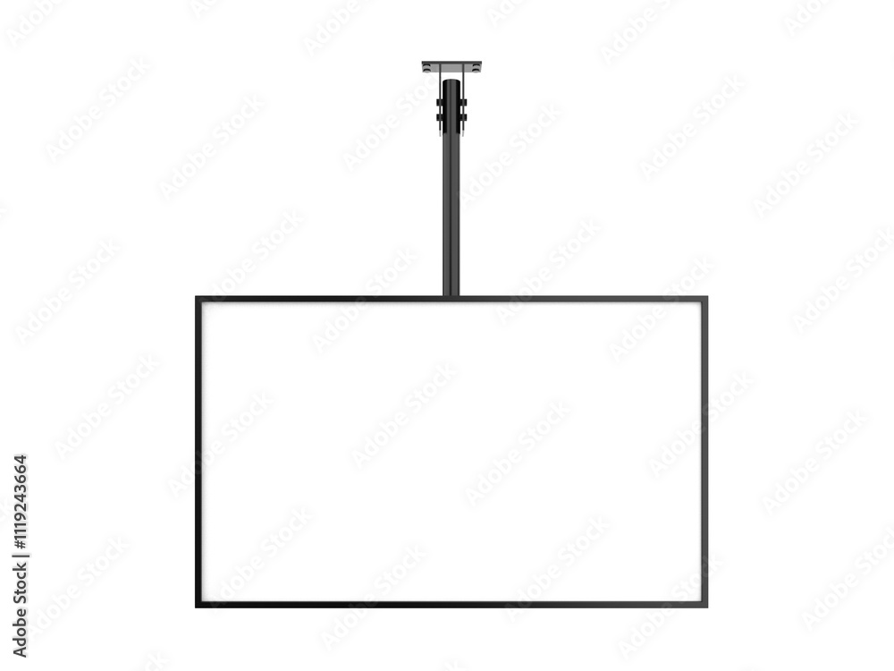 Outdoor digital ceiling mounted display screen mockup template, 3d ...