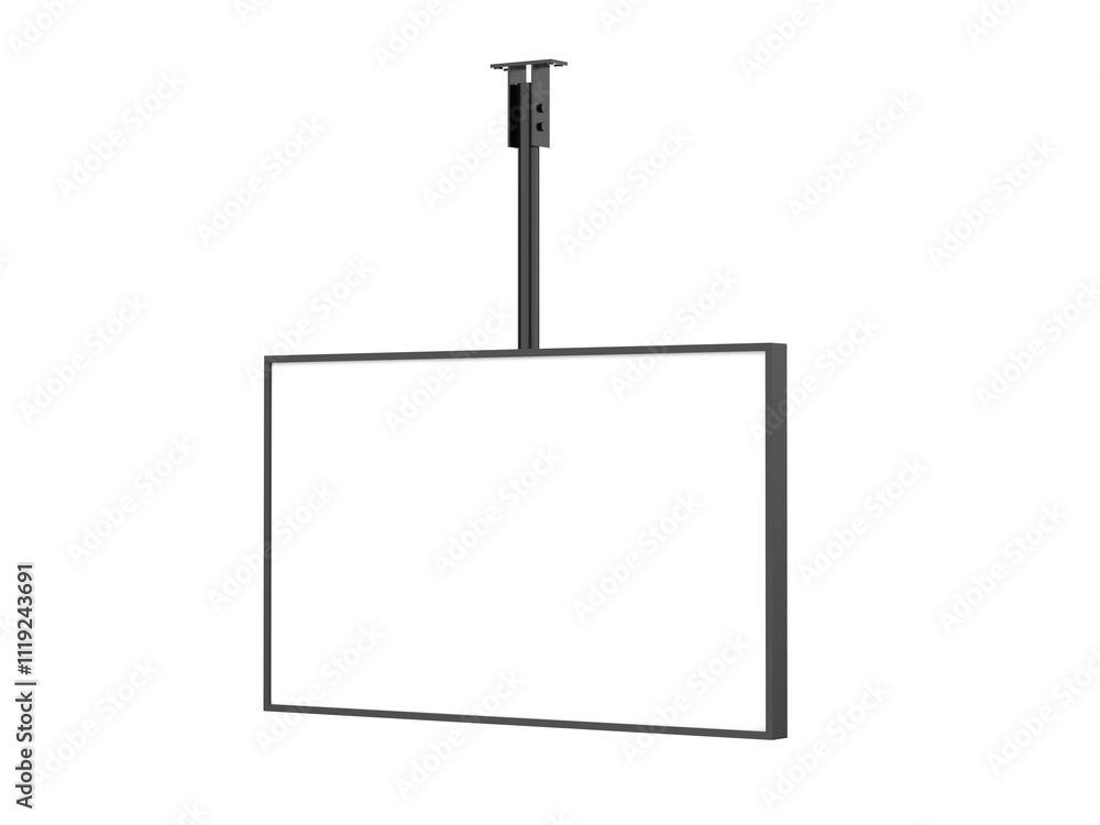 Outdoor digital ceiling mounted display screen mockup template, 3d ...