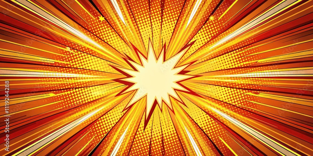 Vintage Comic Burst Effect with Speed Lines and Radial Motion for ...