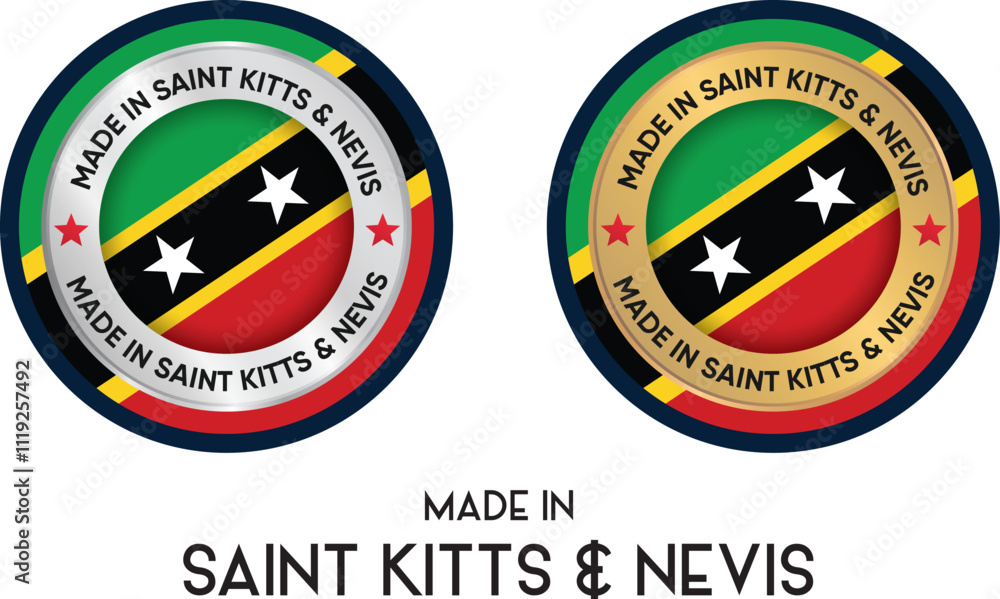 Made in Saint Kitts and Nevis. Premium labels, stickers, pointer, badge ...